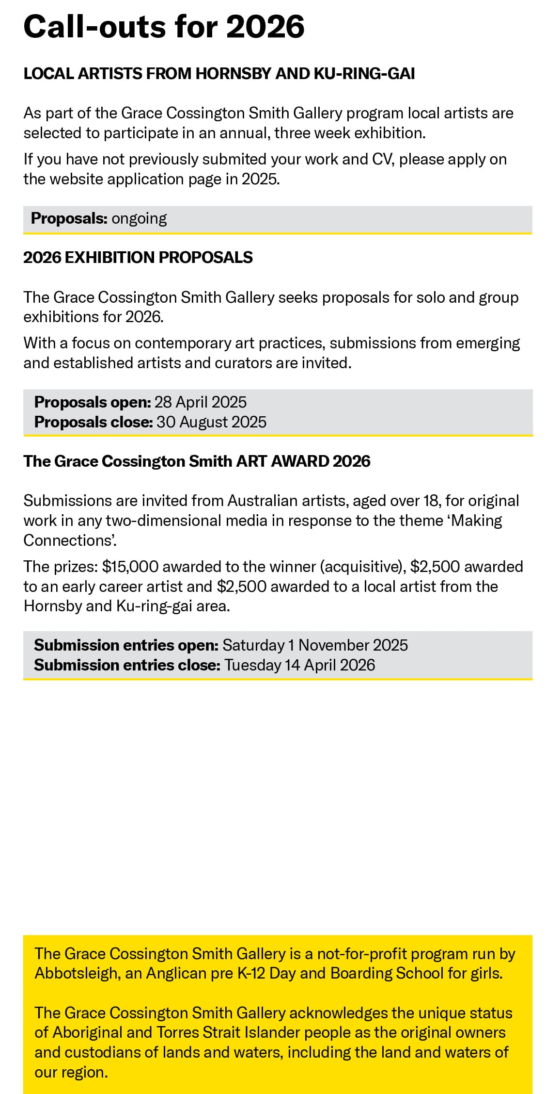 GCS Gallery - Calendar 2025 - Abbotsleigh | Empowering young women ...